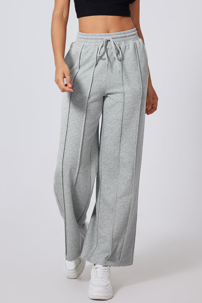 Seamed Drawstring High Waist Wide Leg Sweatpants – Amaryllis Apparel